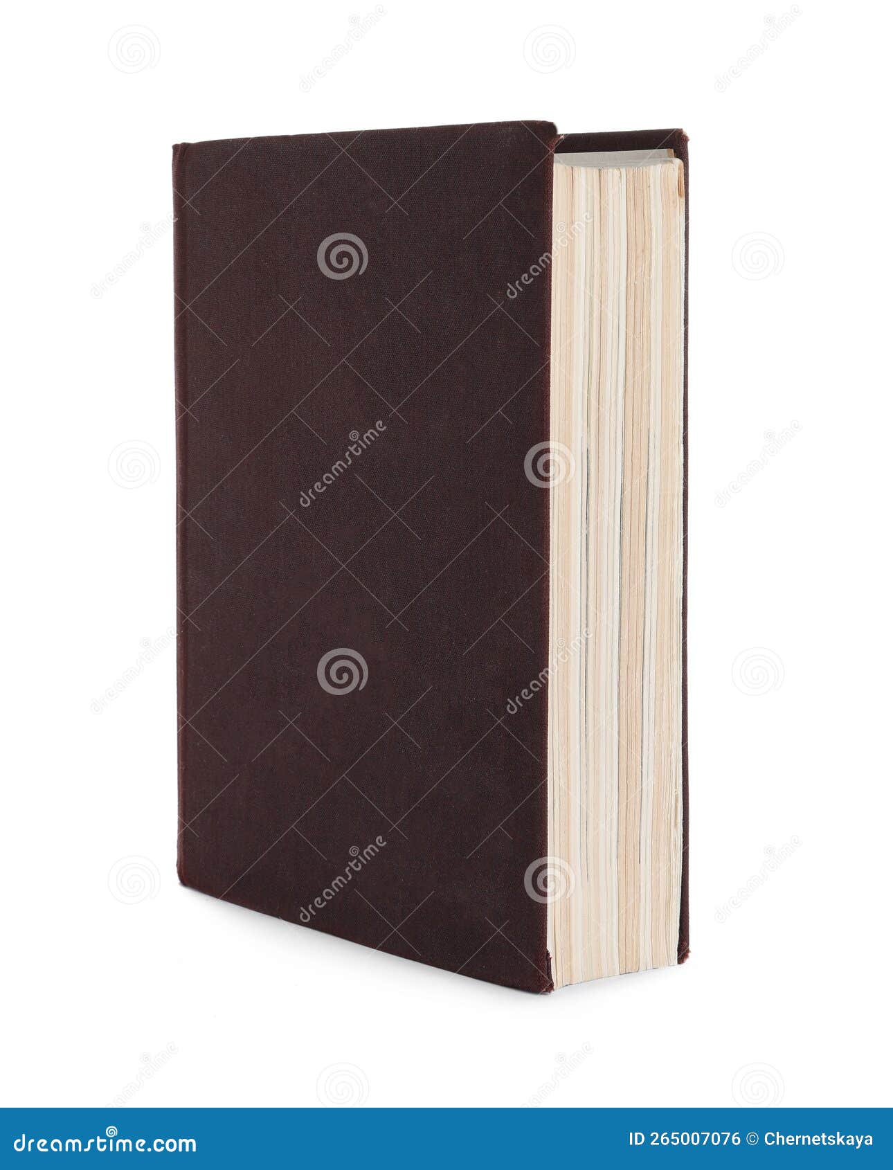 One Old Hardcover Book Isolated on White Stock Photo - Image of library ...