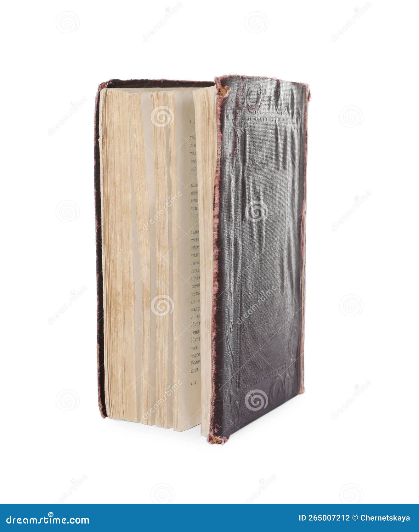 One Old Hardcover Book Isolated on White Stock Photo - Image of brown ...