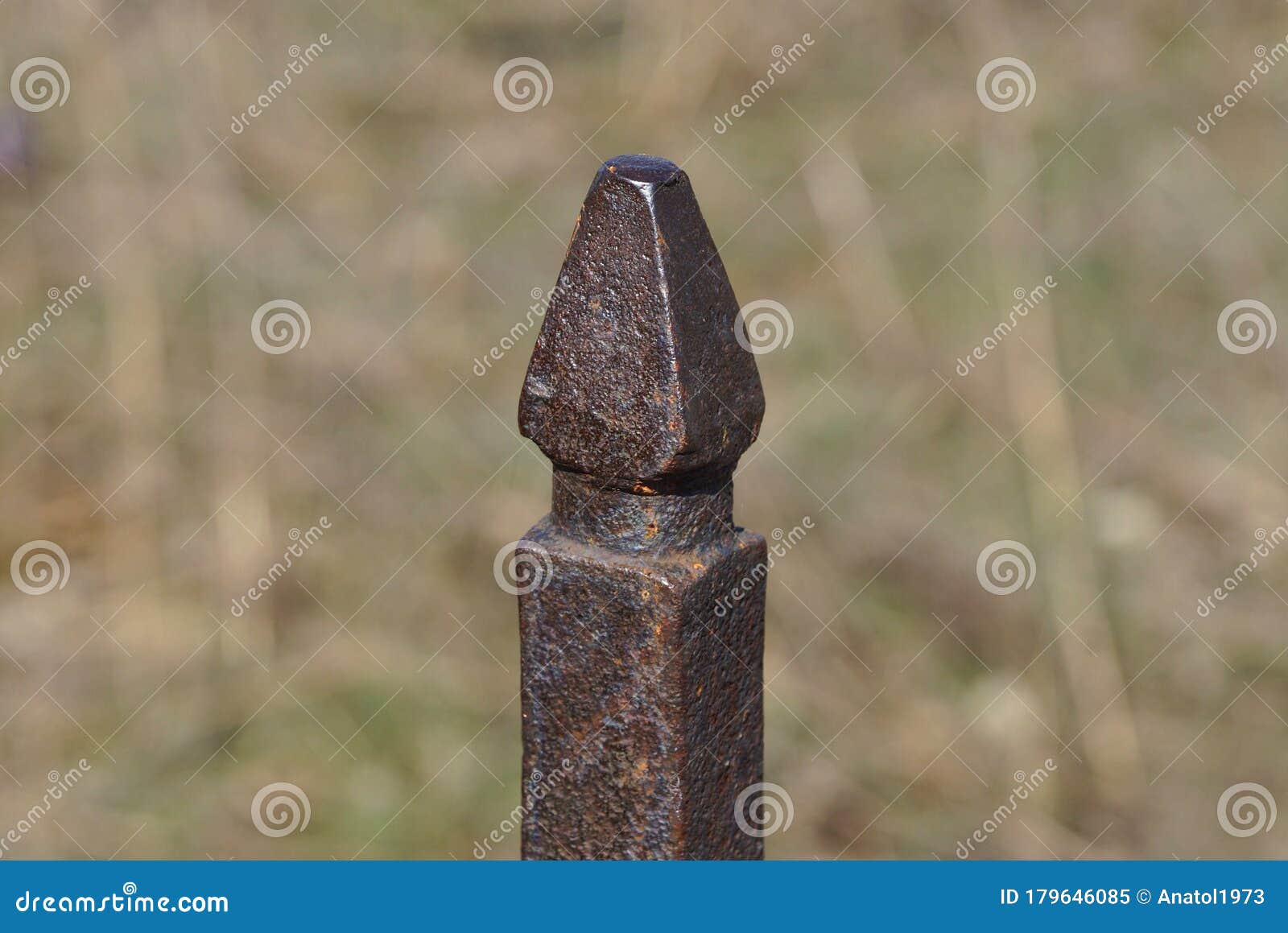 One Old Sharp Iron Rod in Brown Rust Stock Image - Image of carcass ...