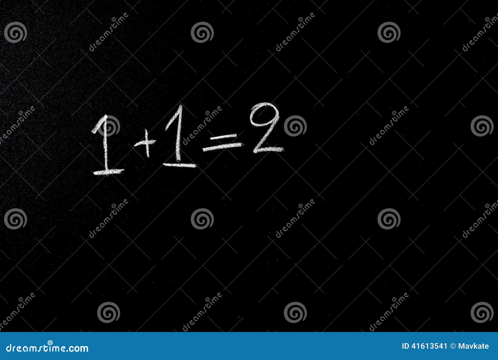 One and One Equals Two on Blackboard Stock Image - Image of closeup ...