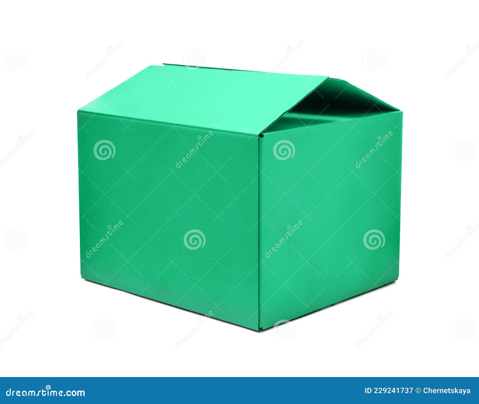 One Open Cardboard Box Isolated on White Stock Image - Image of freight ...
