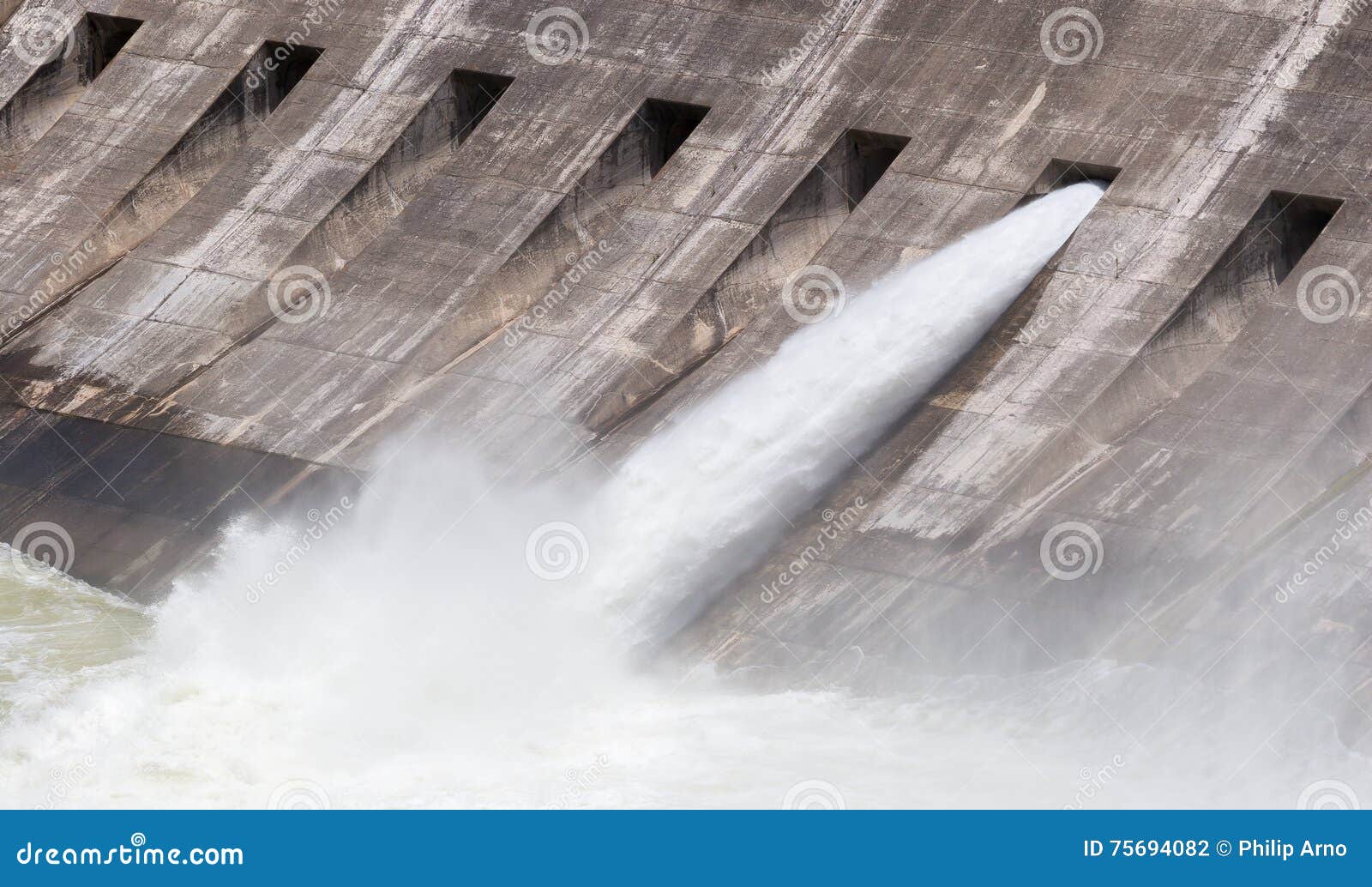 Open Flood Gate On Longhorn Dam Royalty-Free Stock Photography ...