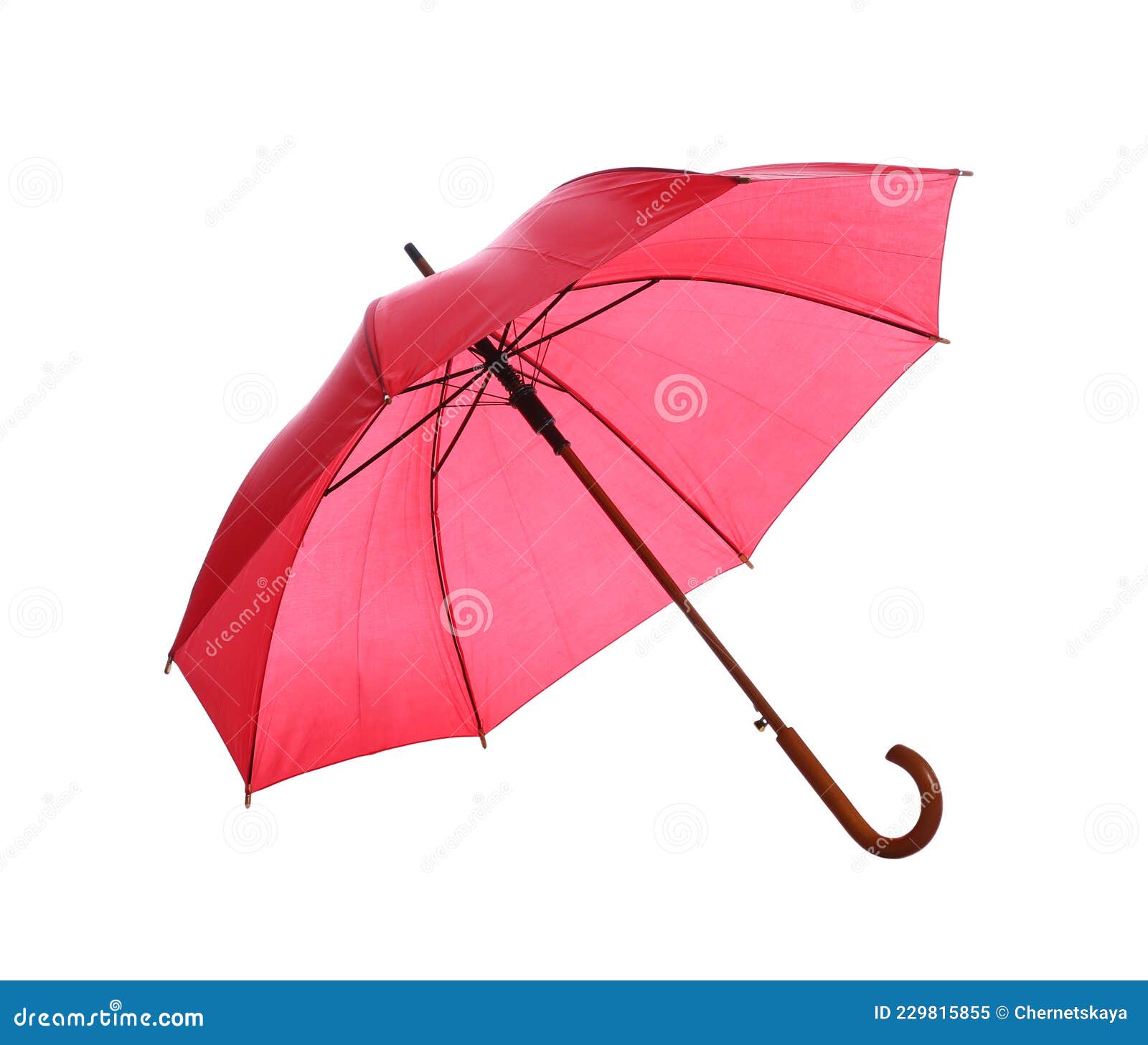 One Open Red Umbrella Isolated on White Stock Image - Image of beauty ...