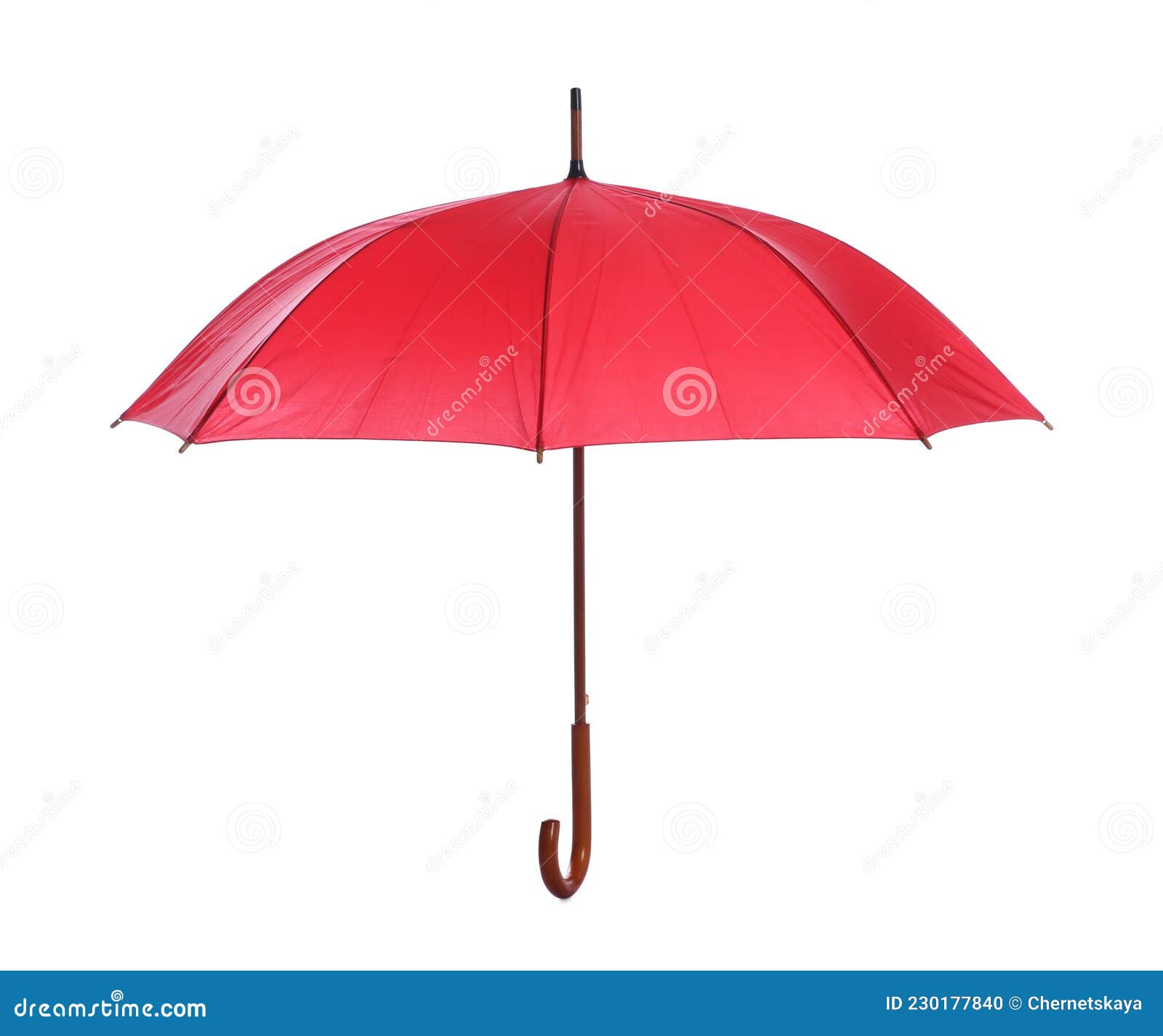 One Open Red Umbrella Isolated on White Stock Photo - Image of climate ...