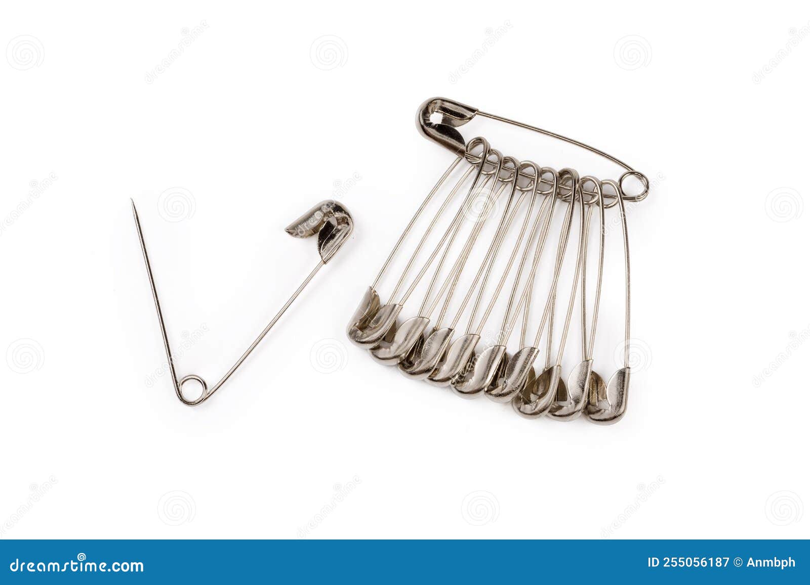 One Open and Bundle of Safety Pins Close-up Stock Image - Image of ...