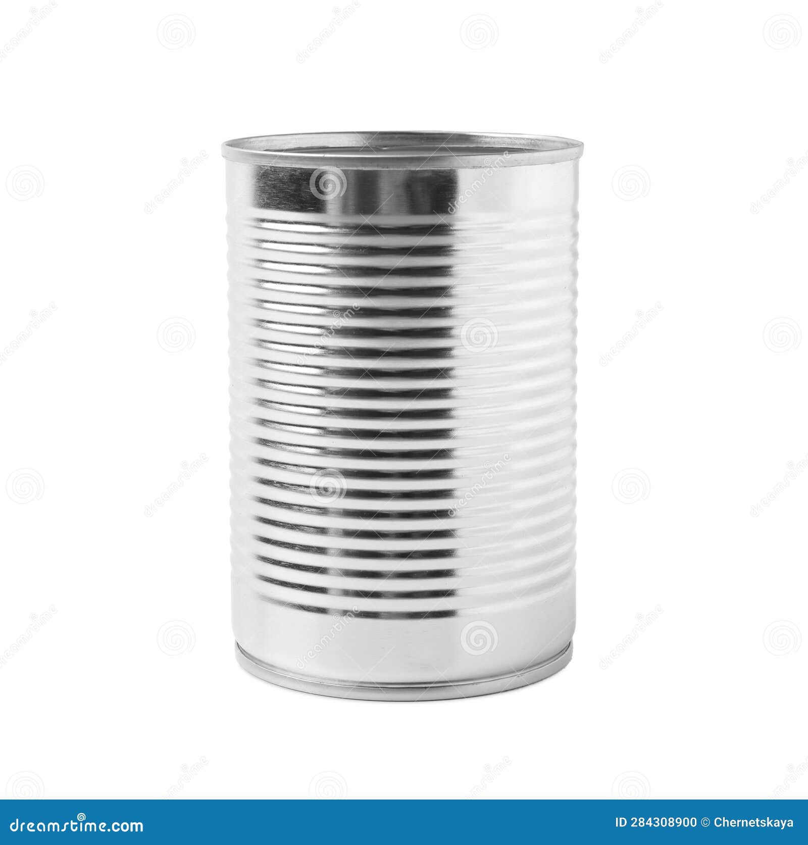 One Open Tin Can Isolated on White Stock Photo - Image of aluminium ...