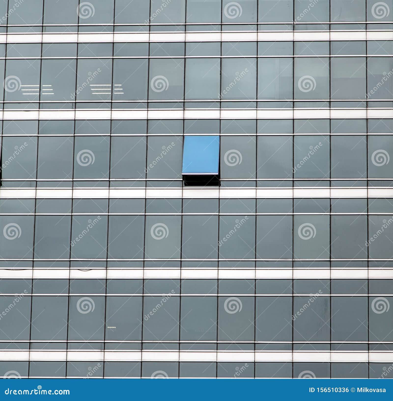 A One Open Window in a Glass Building Stock Photo - Image of office ...