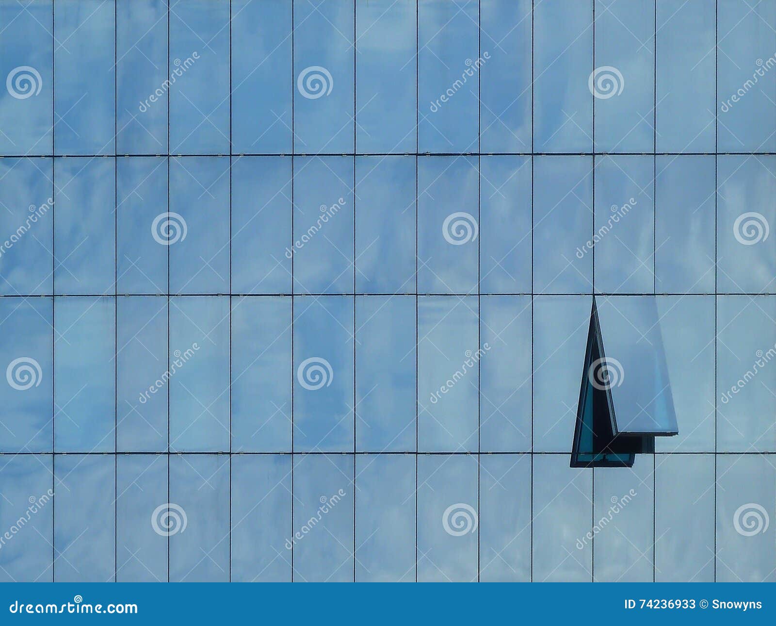 One Open Window in an Modern Building Stock Image - Image of detail ...