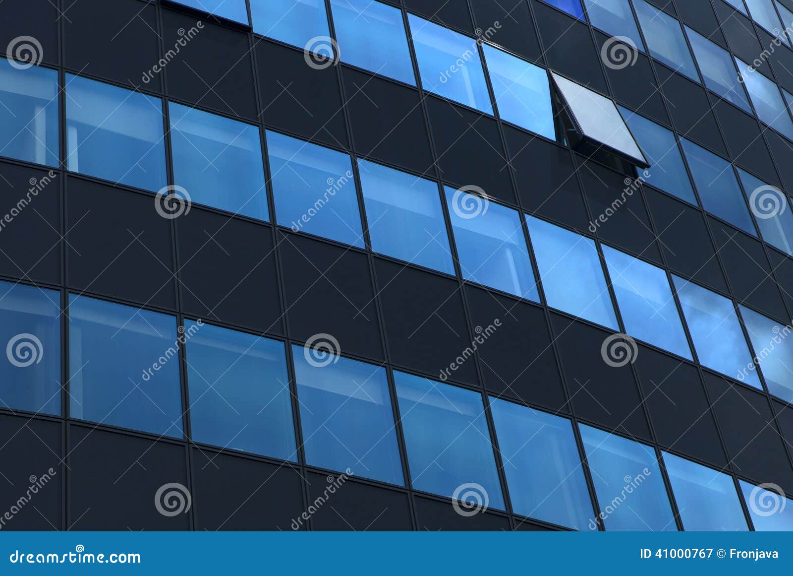 One Open Window on Modern Facade Stock Image - Image of business ...