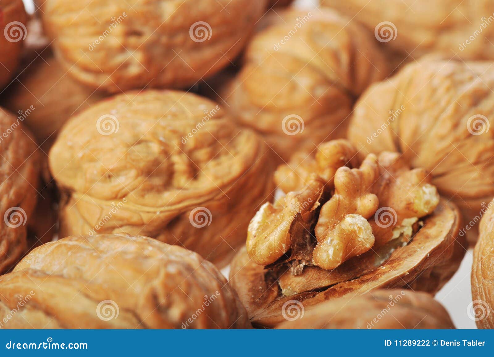 One opened walnut stock photo. Image of horizontal, angle - 11289222