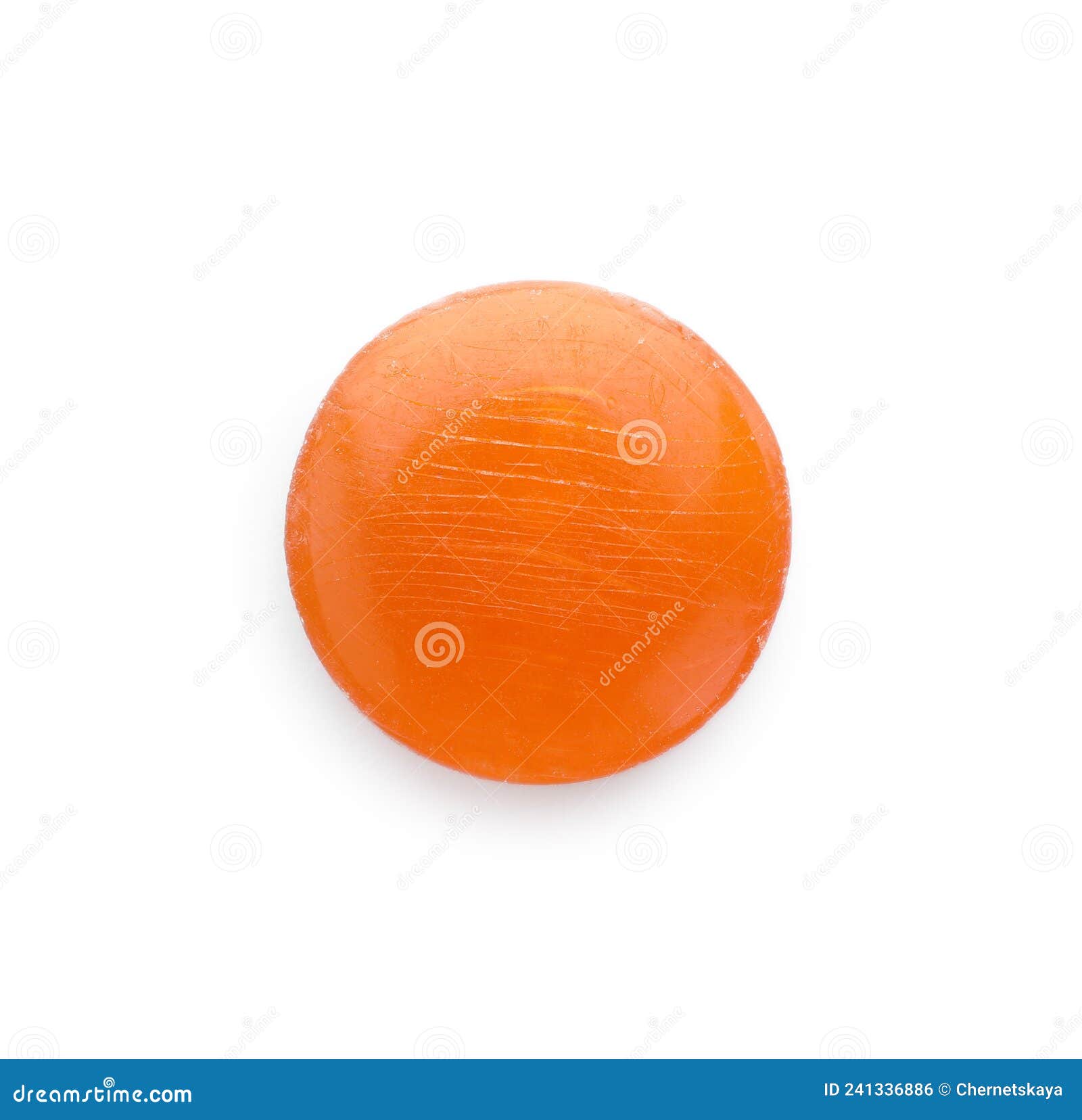 One Orange Cough Drop Isolated on White Stock Photo - Image of ...