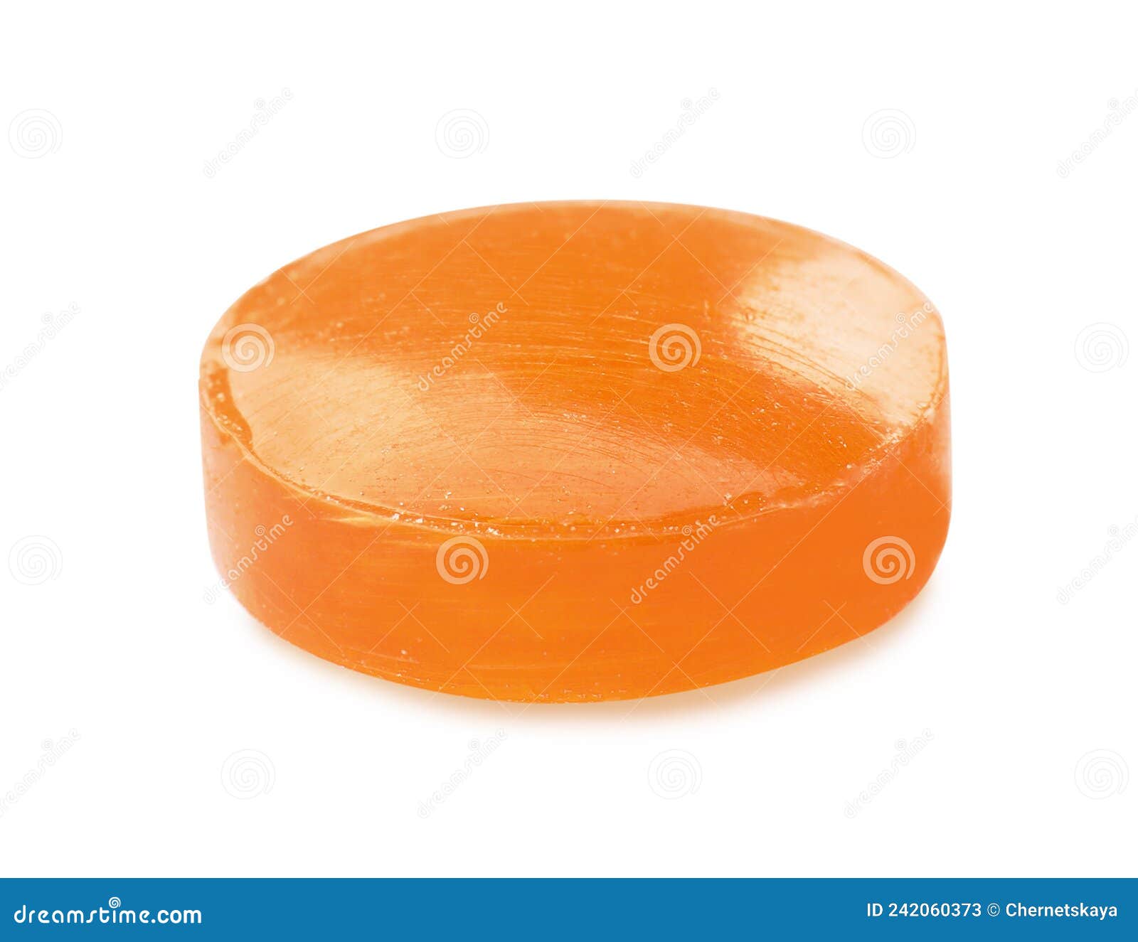 One Orange Cough Drop Isolated on White Stock Image - Image of flavor ...