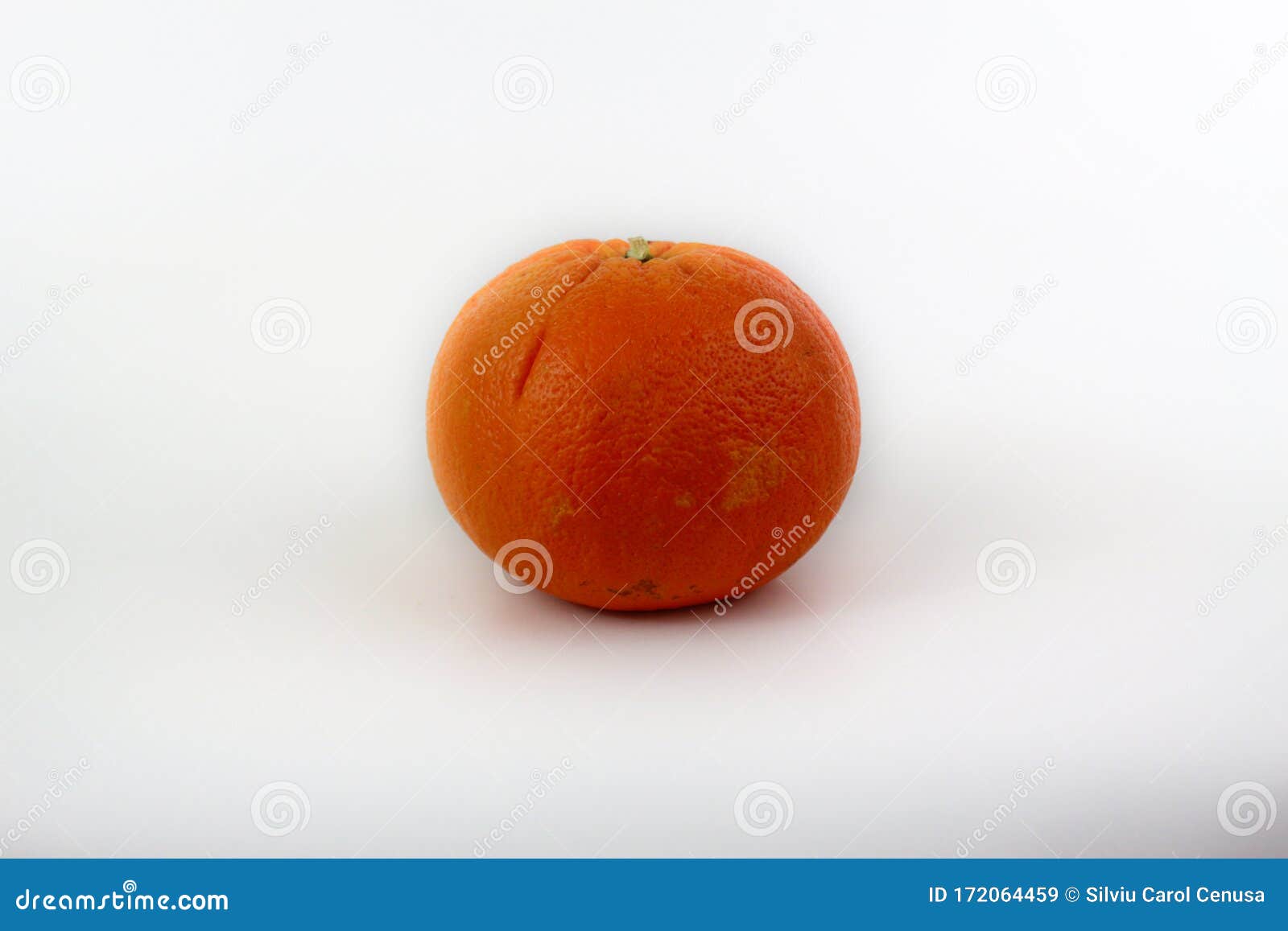 One Orange Isolated on White Background Stock Image - Image of ...