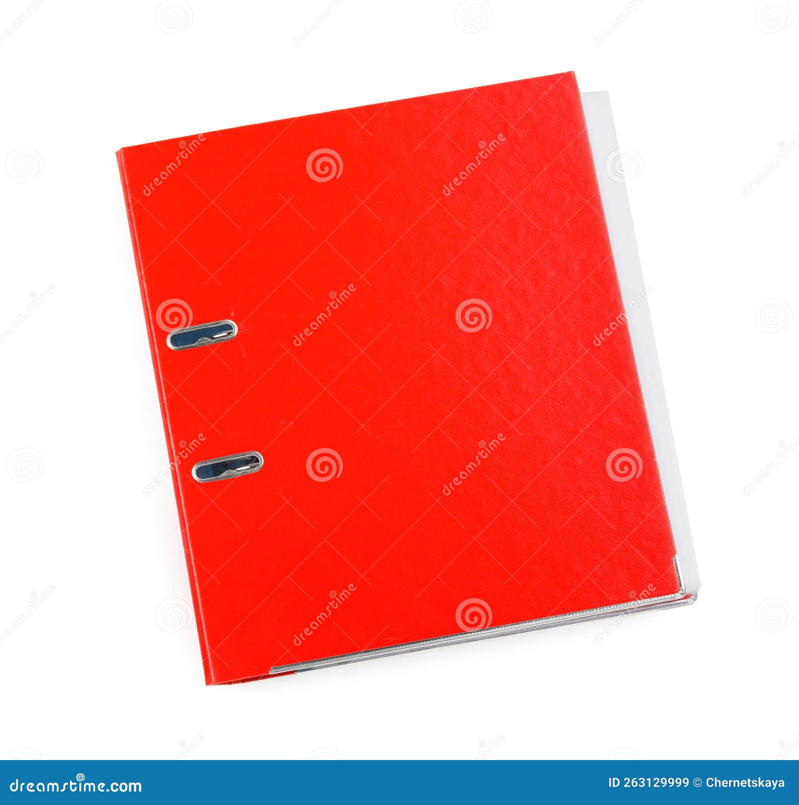 One Orange Office Folder Isolated on White, Top View Stock Image ...