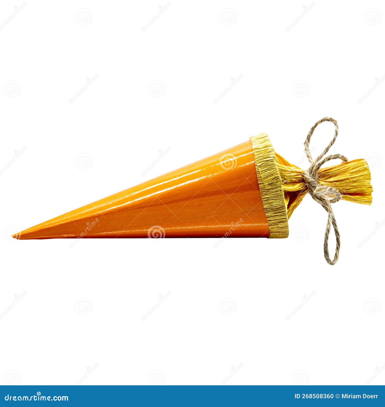 One Orange School Cone for a Child Stock Photo - Image of present ...