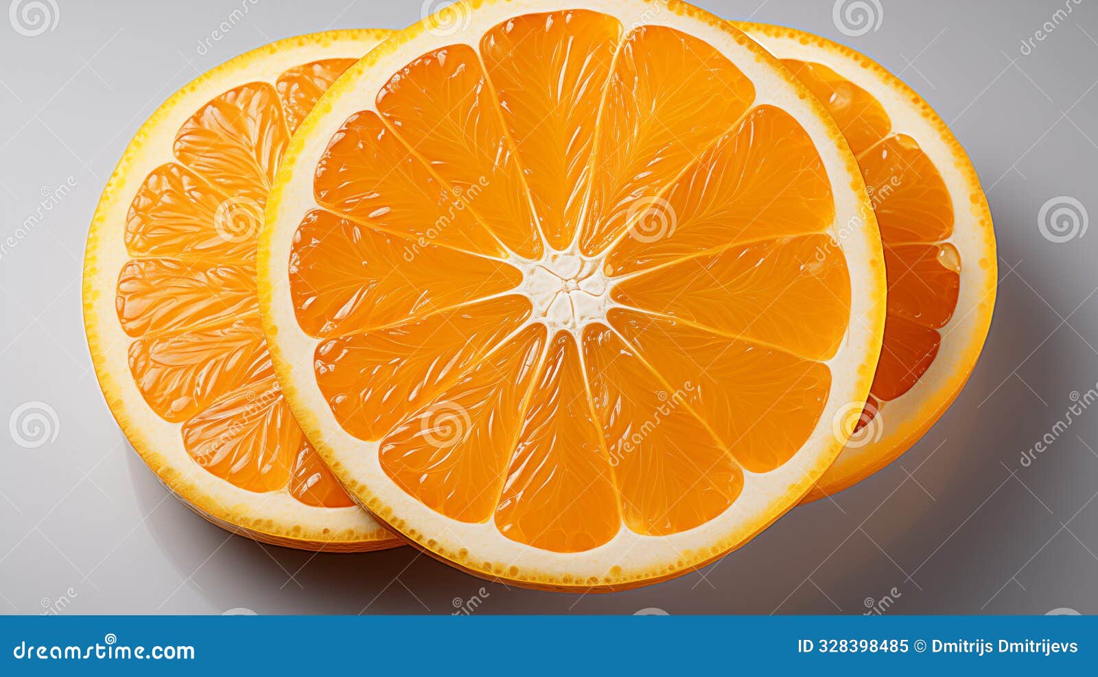 One Orange Split in the Middle Set Against a White Background. the ...