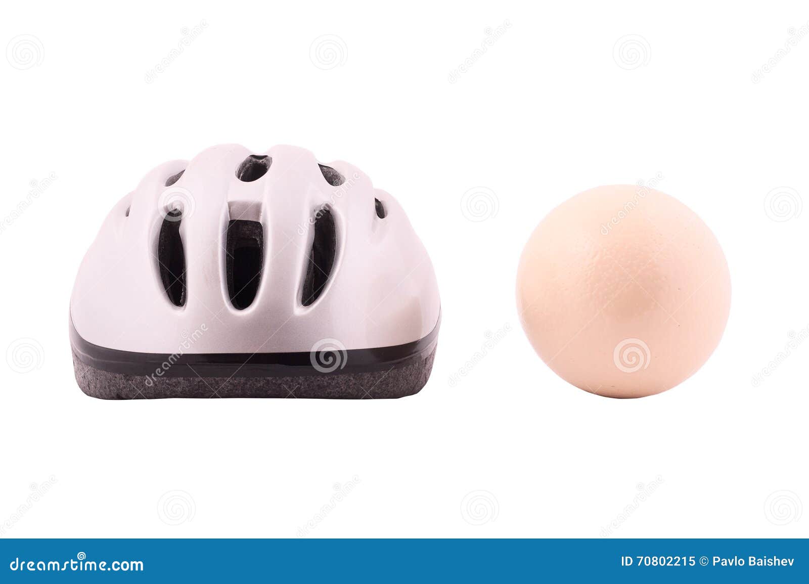 One Ostrich Egg and Bicycle Helmet Stock Image - Image of difference ...