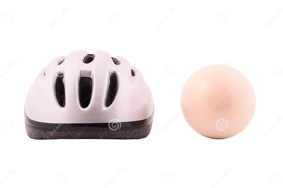 One Ostrich Egg and Bicycle Helmet Stock Image - Image of difference ...
