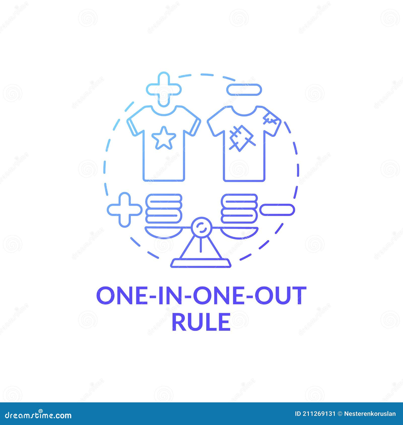 One-in-one-out Rule Blue Gradient Concept Icon Stock Vector ...