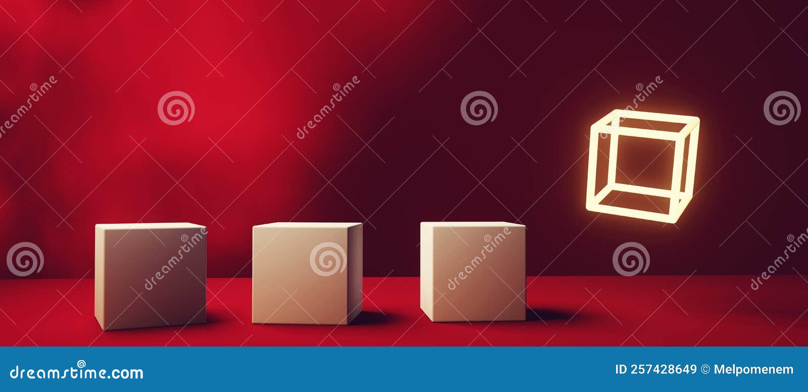 One Out Unique Cube in the Air - 3D Stock Illustration - Illustration ...