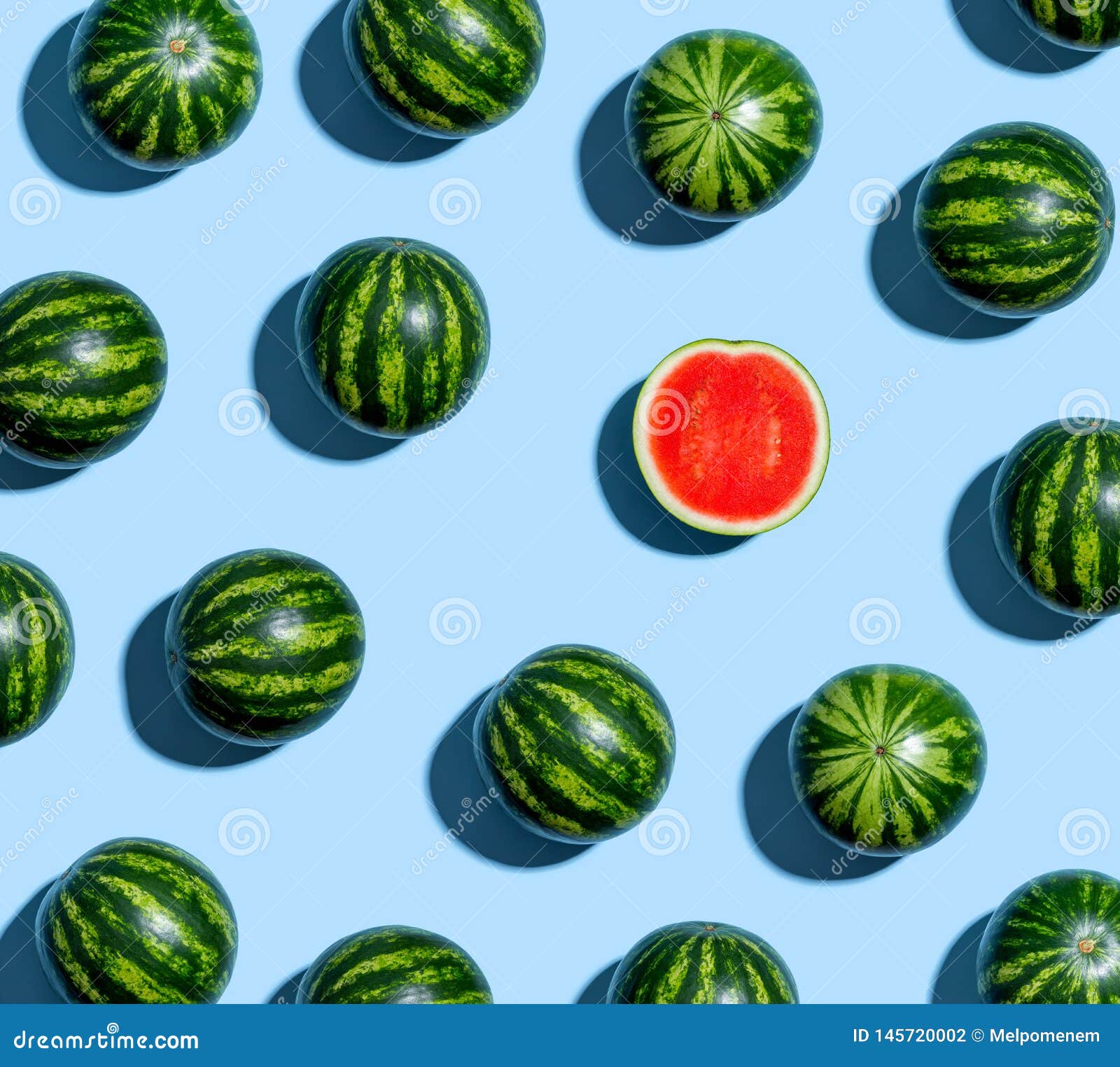 One Out Unique Watermelons Arranged Stock Illustration - Illustration ...