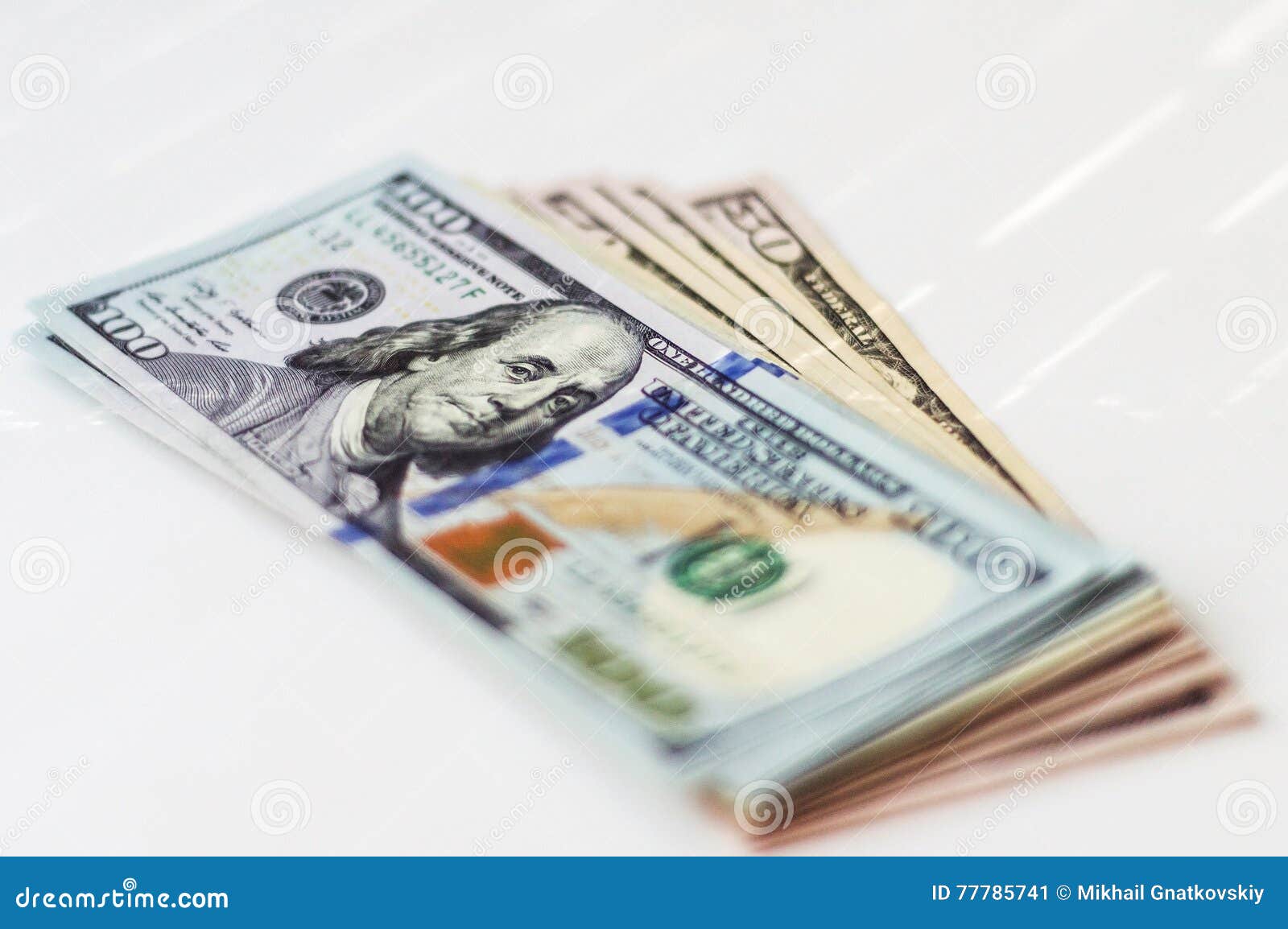 One Pack of US Dollars Banknotes Stock Image - Image of gain, proceeds ...