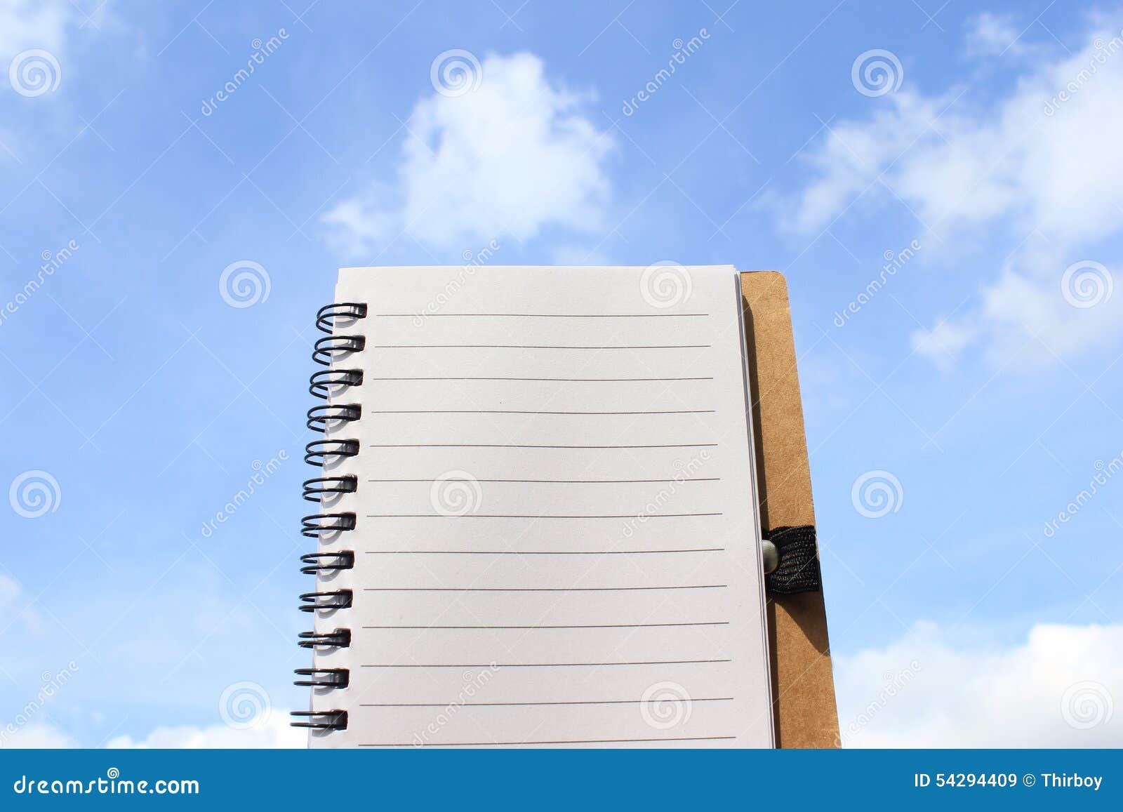One Page Notebook on the Background of Sky Stock Image - Image of ...