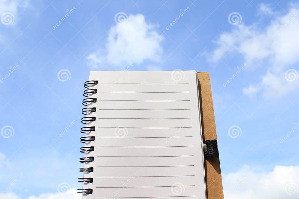 One Page Notebook on the Background of Sky Stock Image - Image of ...