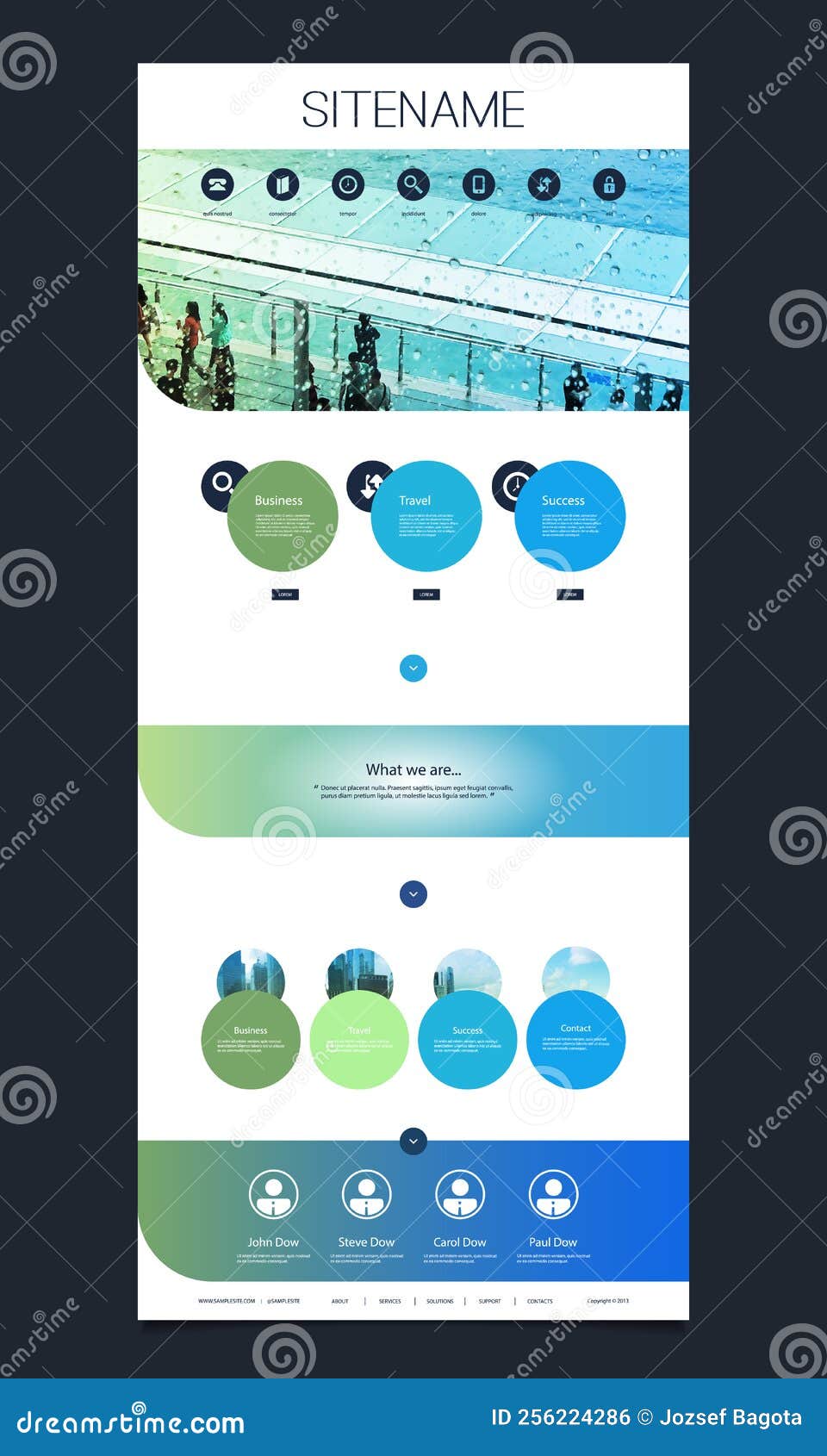 One Page Website Template stock vector. Illustration of corporate ...