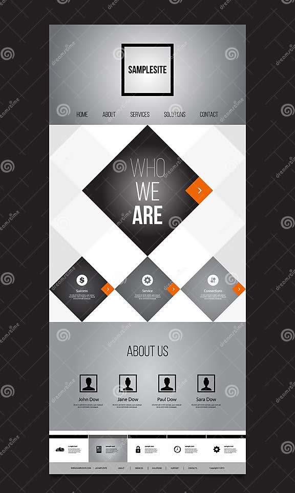 One Page Website Template with Unique Design - Mosaics Stock Vector ...