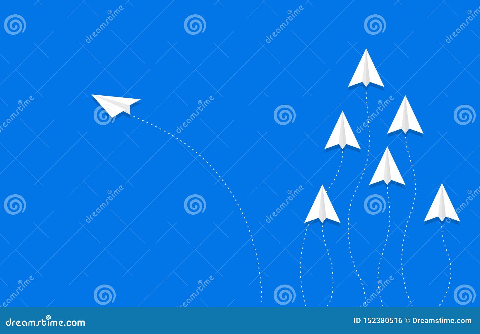 One Paper Plane Changing Direction from Group Stock Vector ...