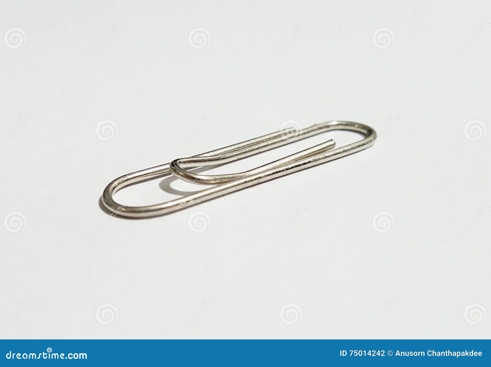 One Paperclip on White Background Stock Photo - Image of documents ...