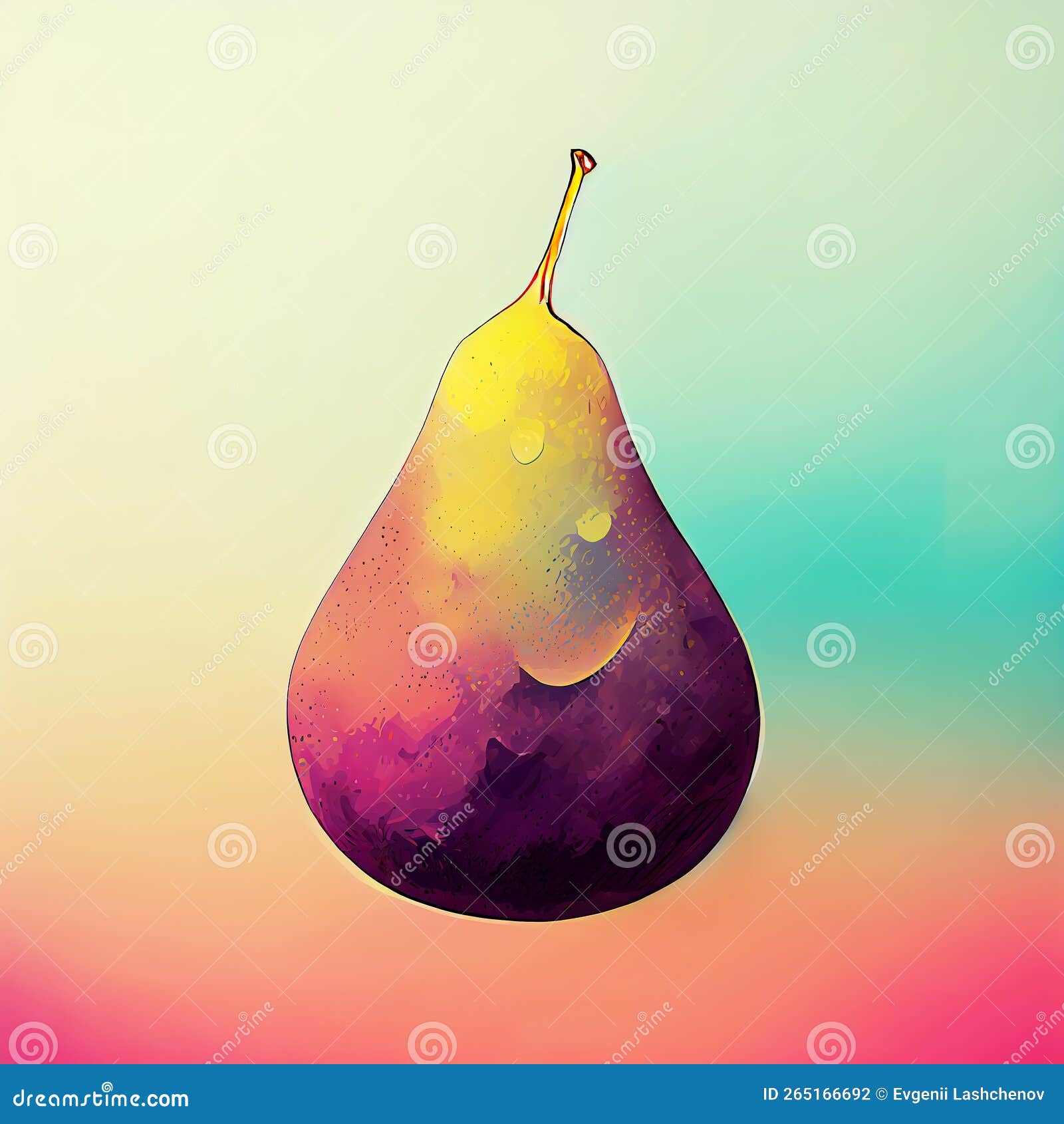 Colorful Abstract Pear Sticker. One Pear Abstract Colorful Illustration ...