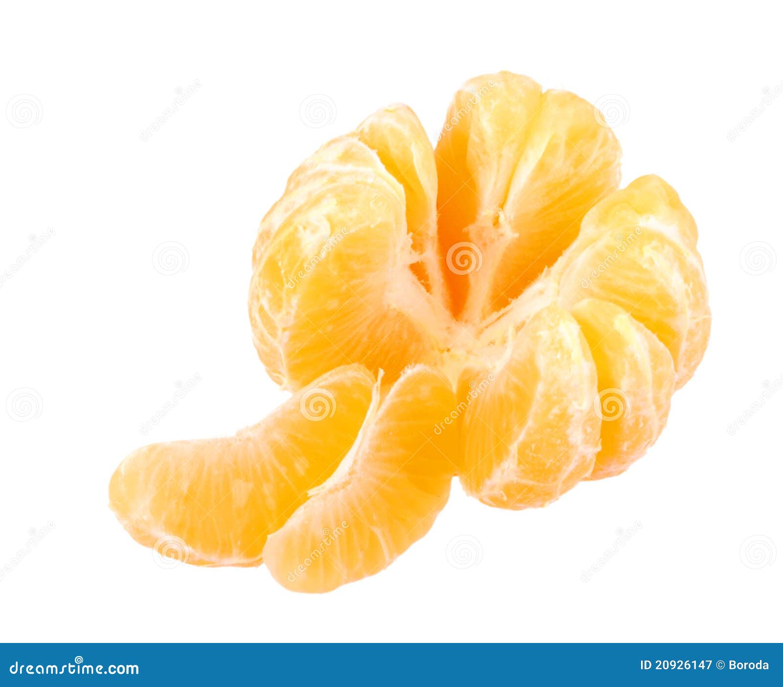 One Peeled Fruit of Orange Tangerine Stock Image - Image of white ...