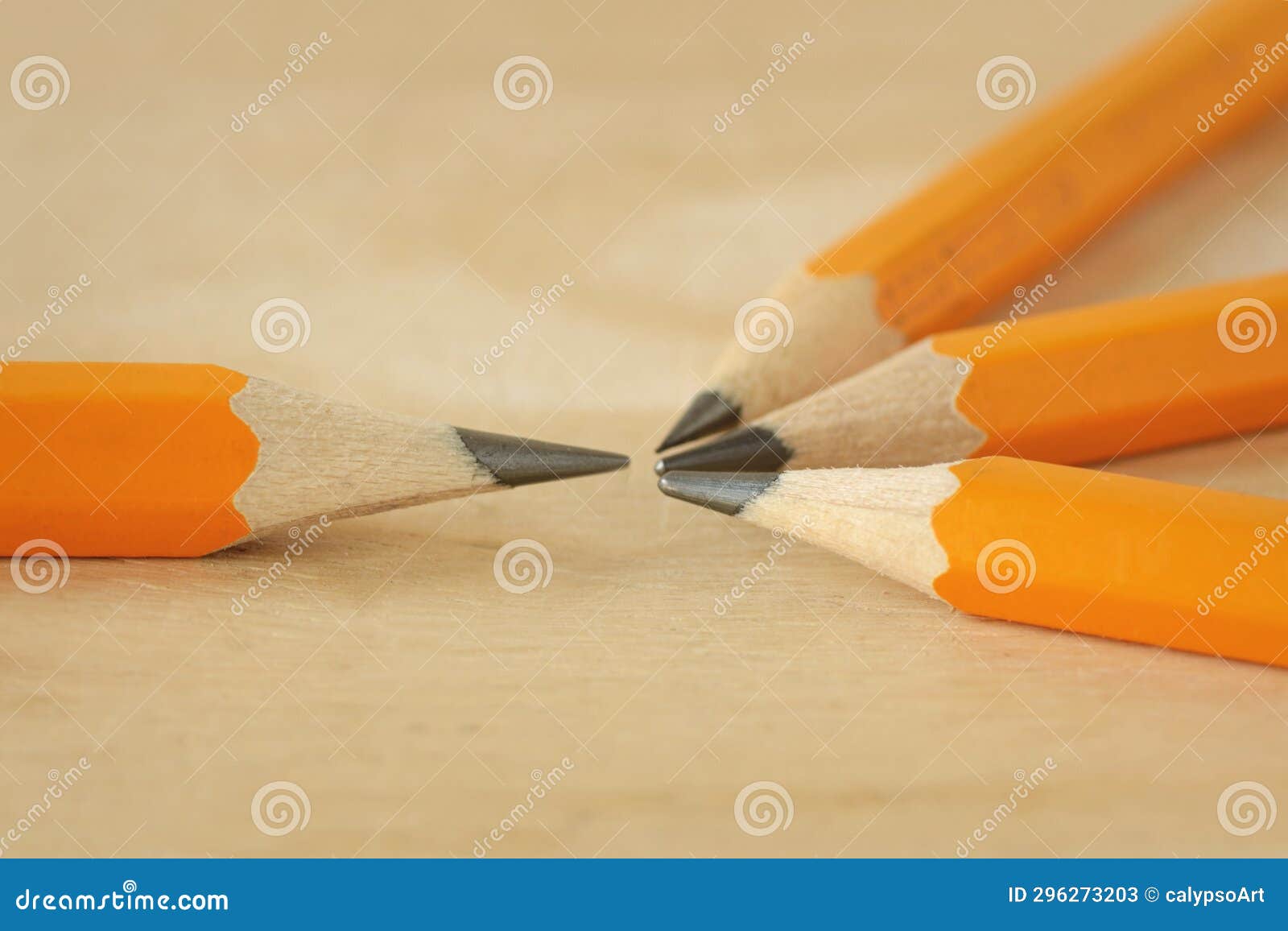 One Pencil Facing Group of Pencils - Concept of Leadership, Defiance or ...