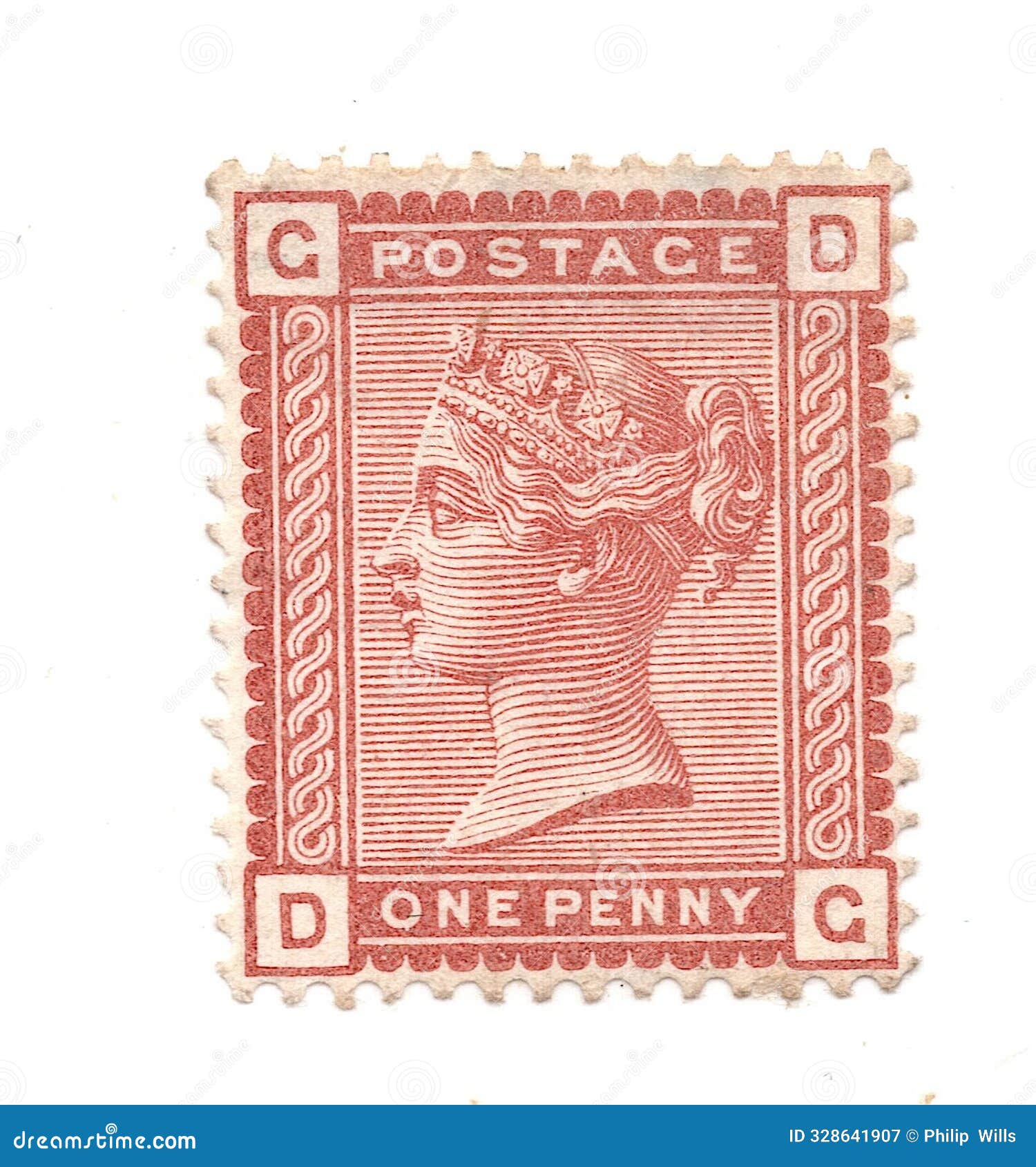A Victorian Postage Stamp in Mint Condition on a White Background ...