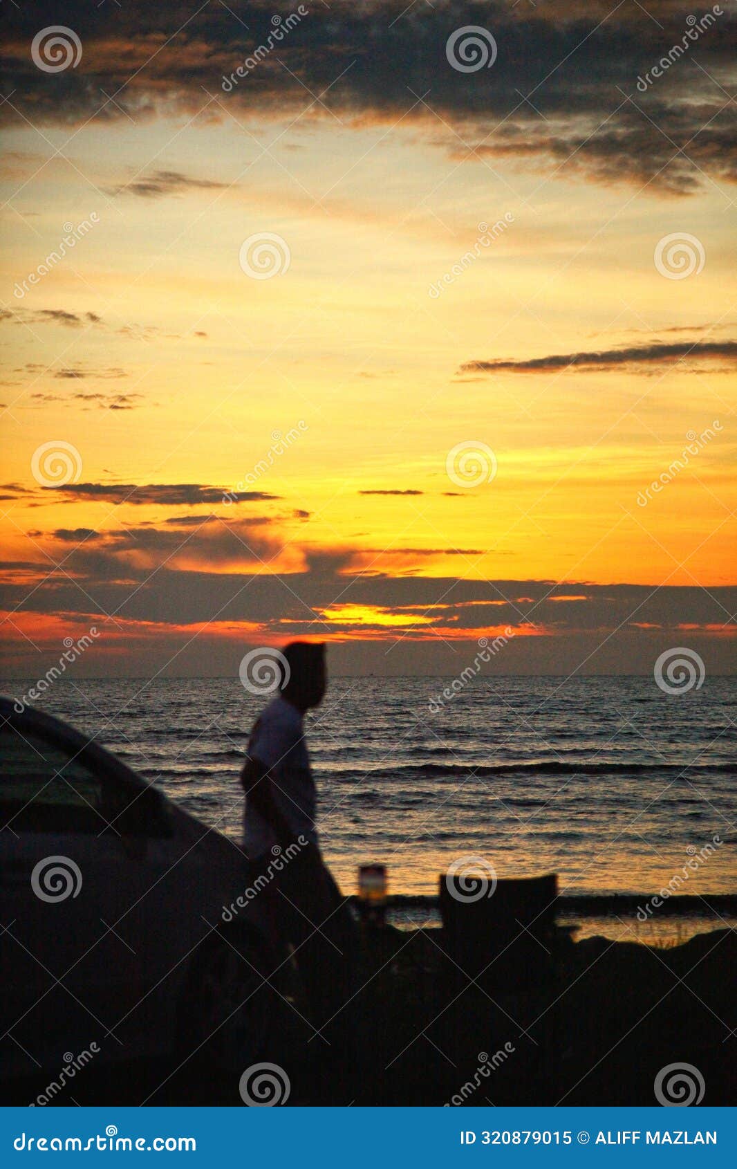 One People See Sunset at the Kampung Ruat Stock Image - Image of ruat ...