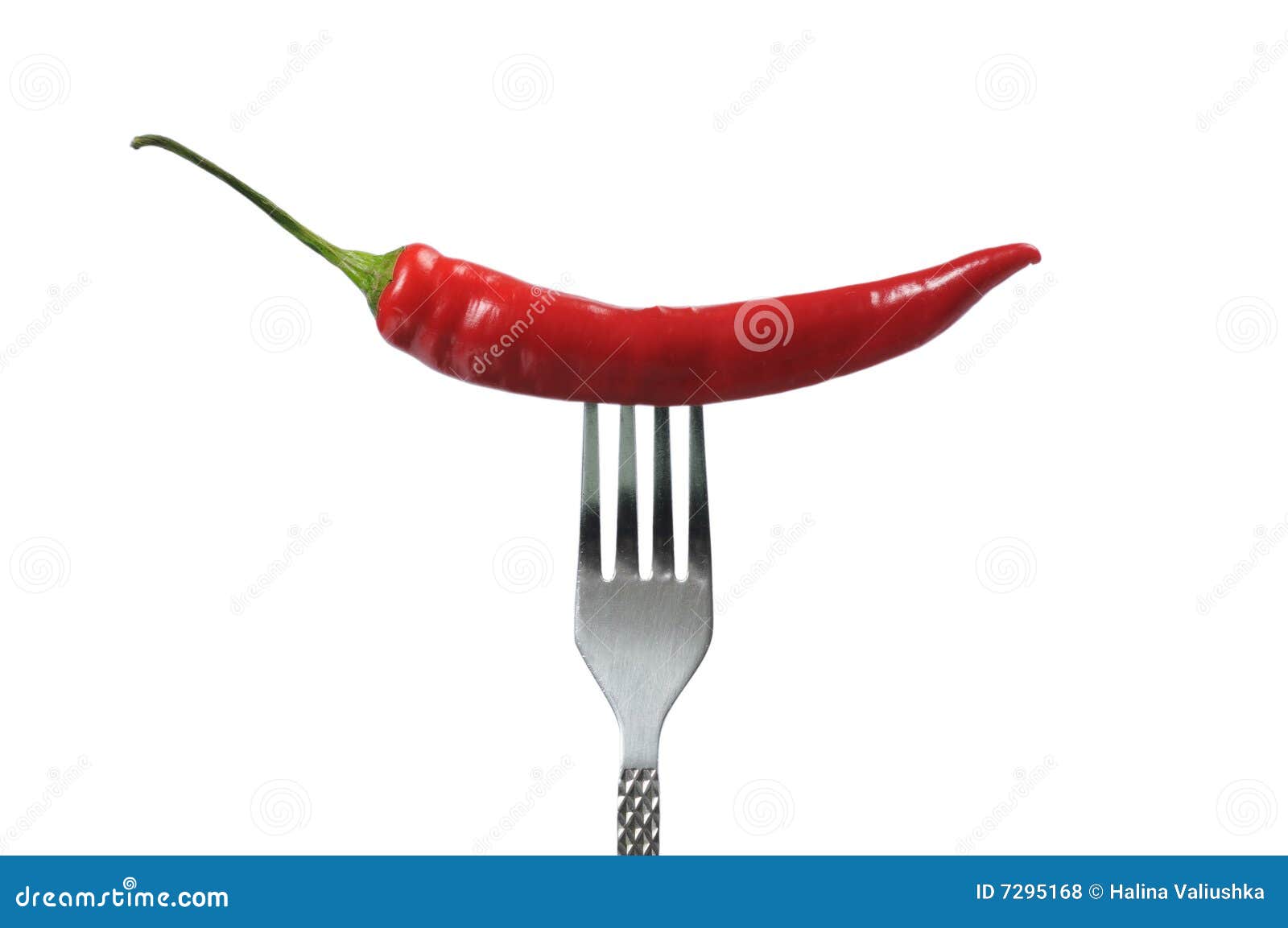 One pepper on fork stock photo. Image of fork, natural - 7295168