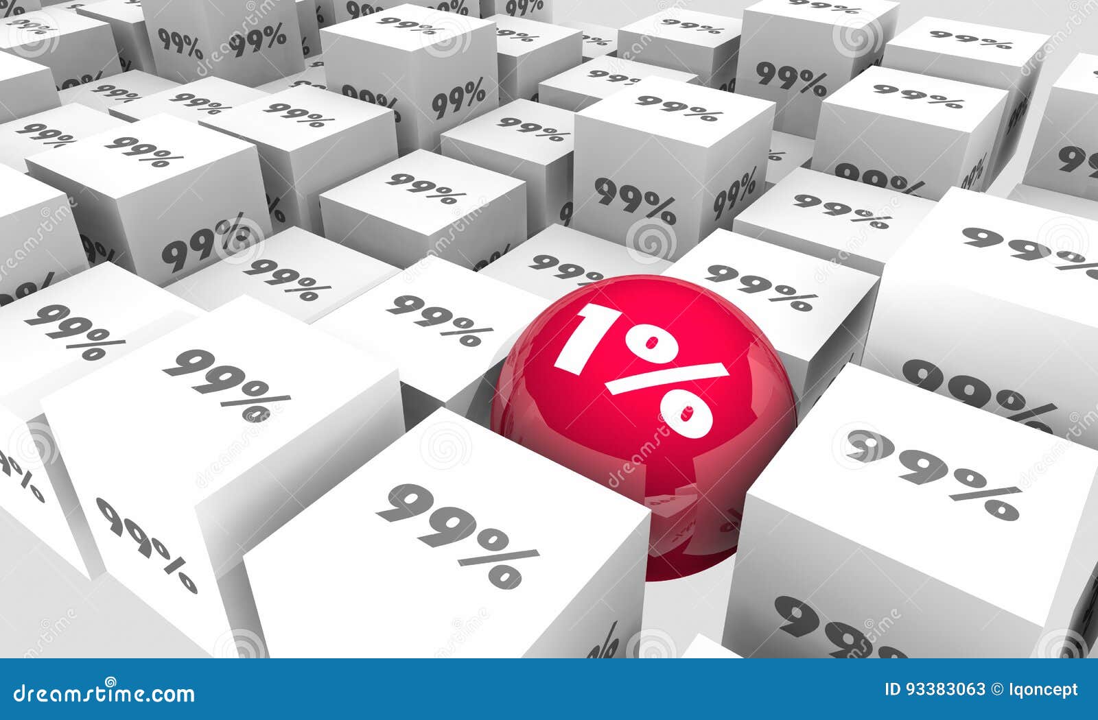 One Percent 1 Vs 99 Majority Minority Stock Illustration - Illustration ...