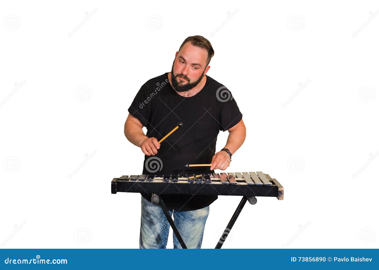 One percussion player stock photo. Image of instrument - 73856890