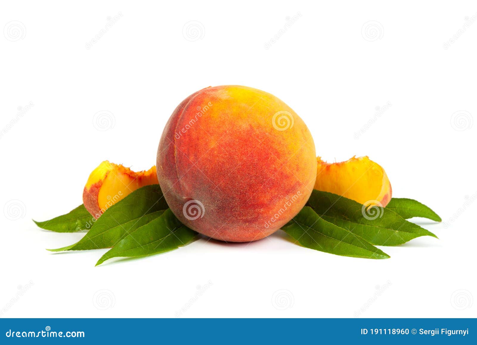 One perfect, ripe peache stock photo. Image of isolated - 191118960