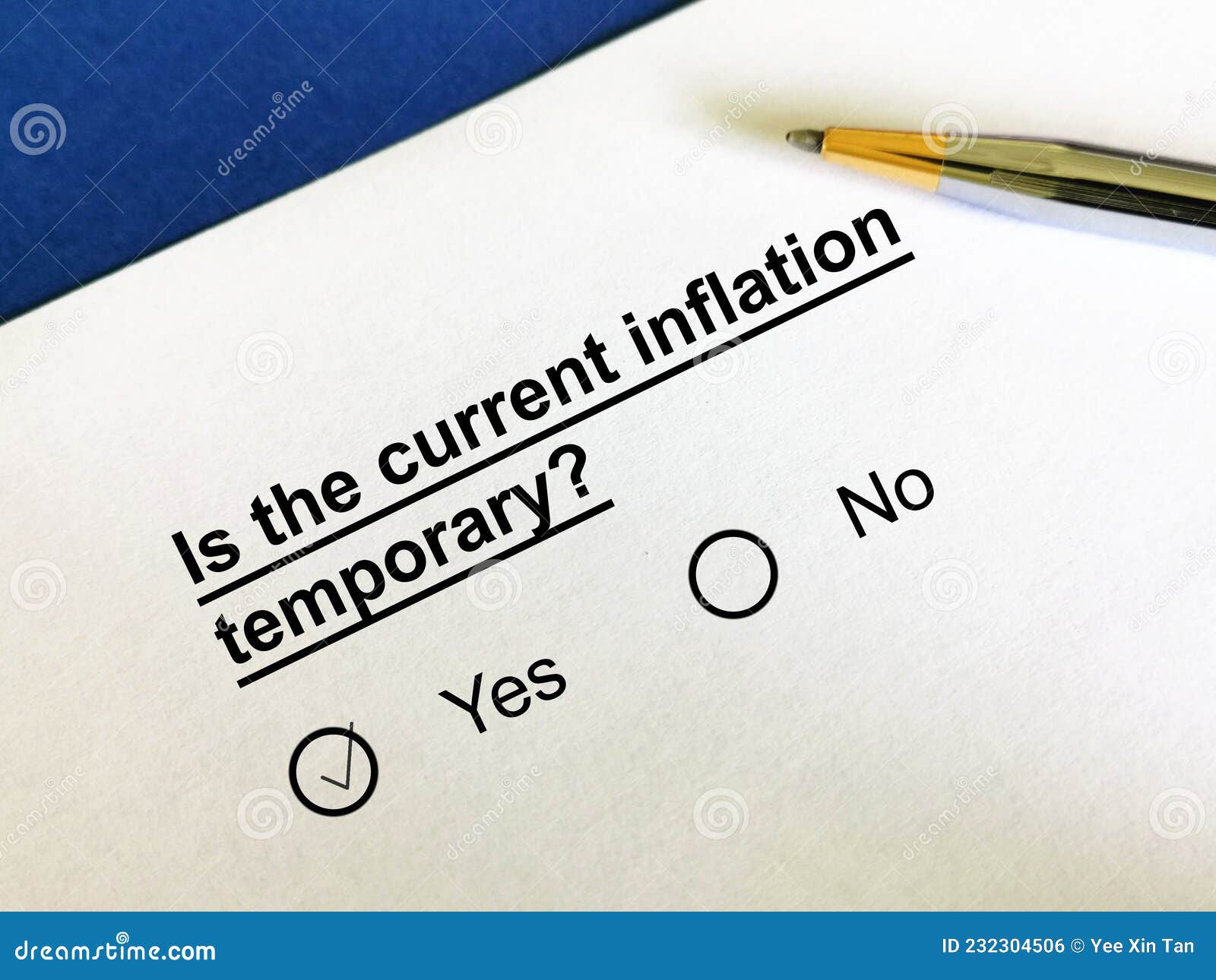 Questionnaire about Inflation Stock Photo - Image of economy, market ...