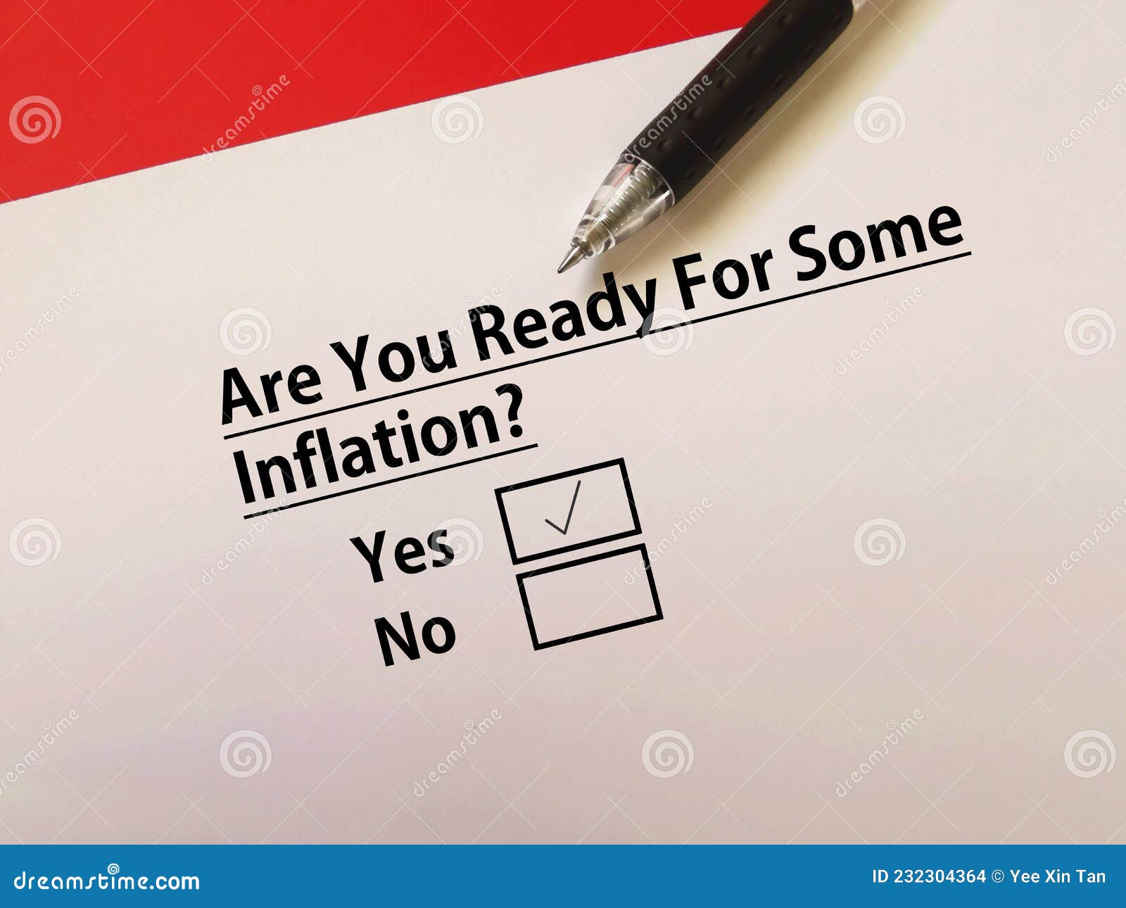 Questionnaire about Inflation Stock Photo - Image of business ...