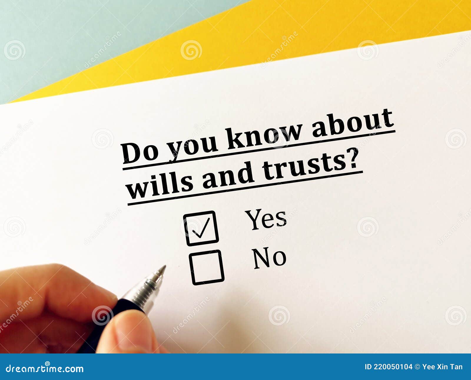 Questionnaire about Last Will Stock Photo - Image of prepare, last ...