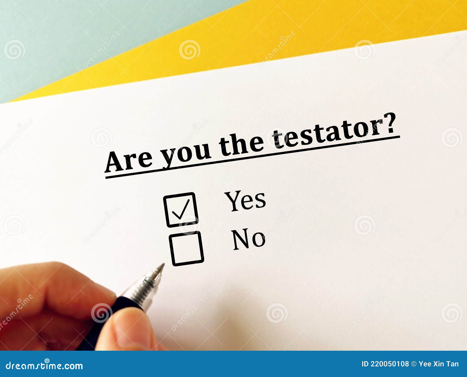 Questionnaire about Last Will Stock Photo - Image of write, ready ...