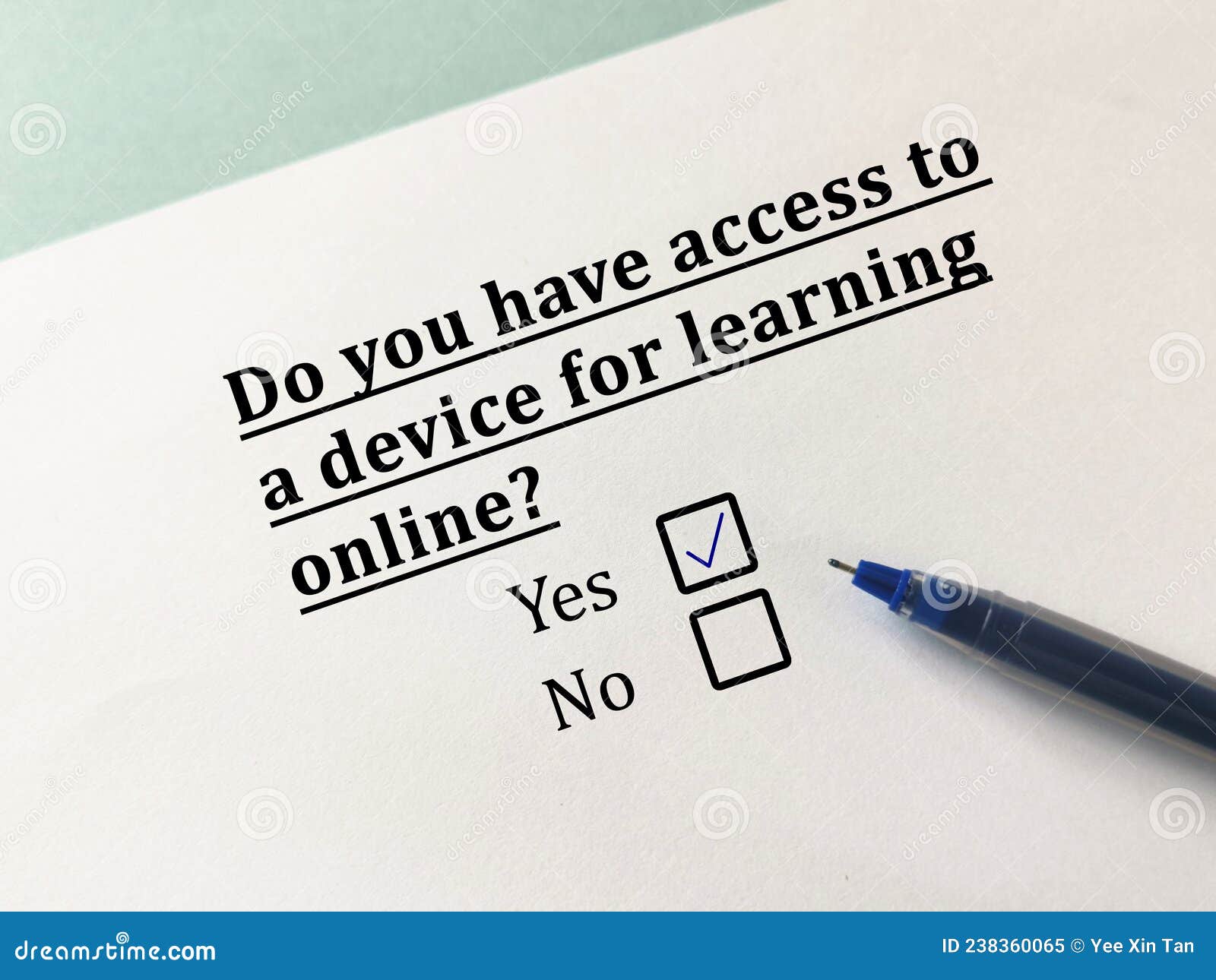 Questionnaire about Online Learning Stock Image - Image of satisfied ...