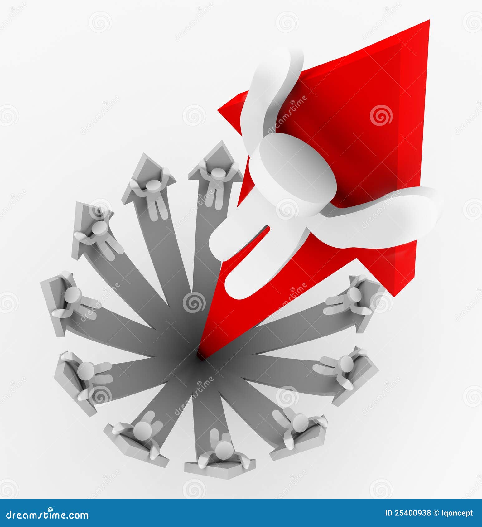 One Person Leads Group Riding Arrow Up Success Stock Illustration ...