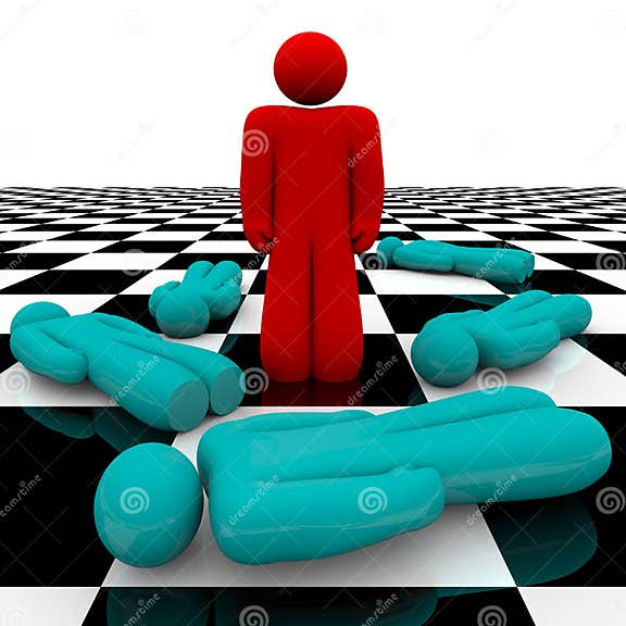 One Person Left Standing stock illustration. Illustration of problem ...