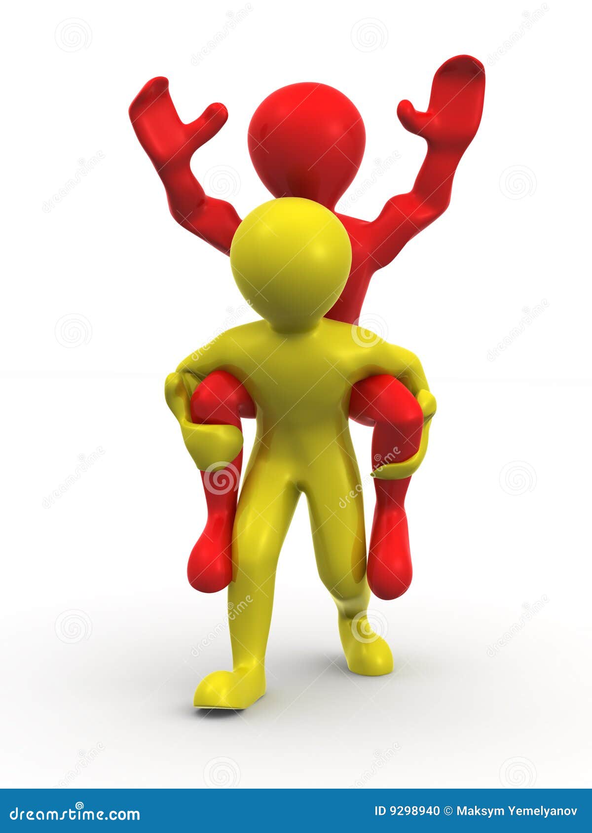 One Person from the Second Man on the Back Stock Illustration ...