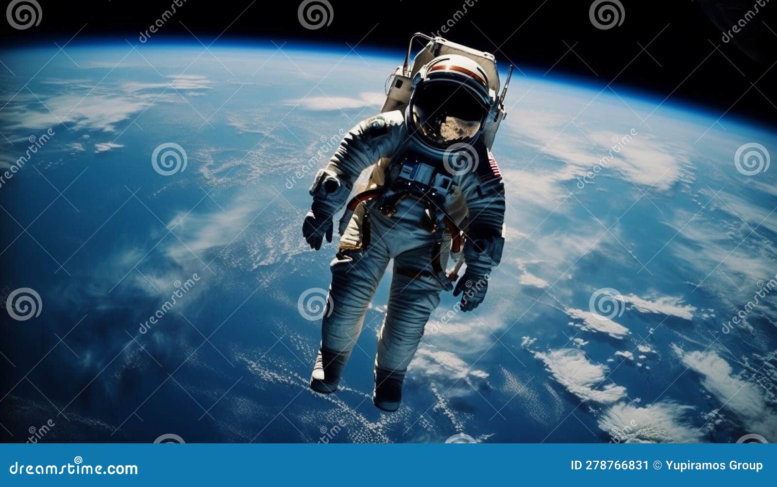 One Person Standing Mid Air, Exploring the Galaxy in a Spaceship ...